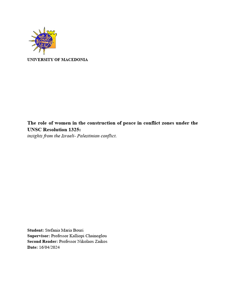 B Our I Stefania Maria MSC 2024 | PDF | Peacebuilding | International ...