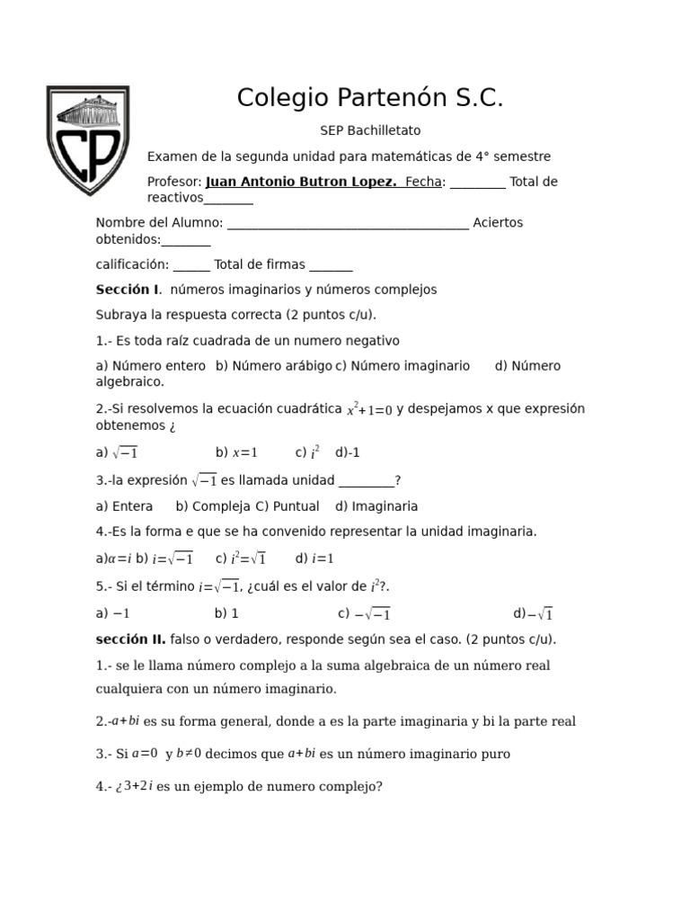 Examen B 4 Parabolas | PDF | Geometría del plano euclidiano | Geometría