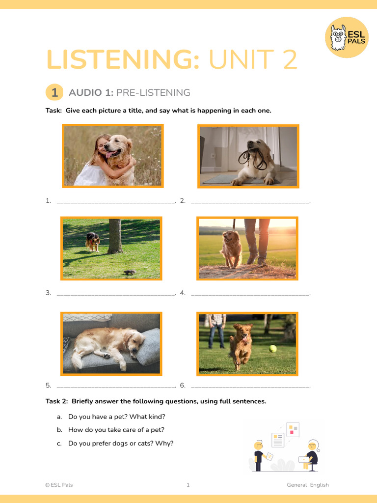 ESL Listening Activities and Tasks | PDF
