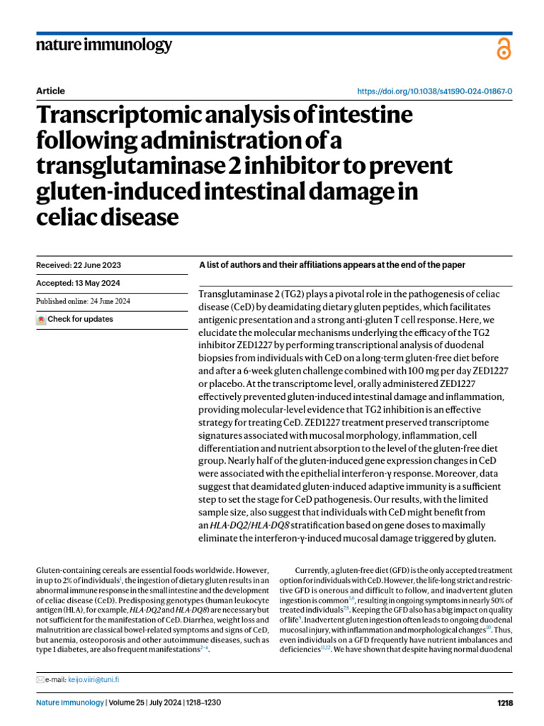 s41590 024 01867 0 | PDF | Coeliac Disease | Interferon