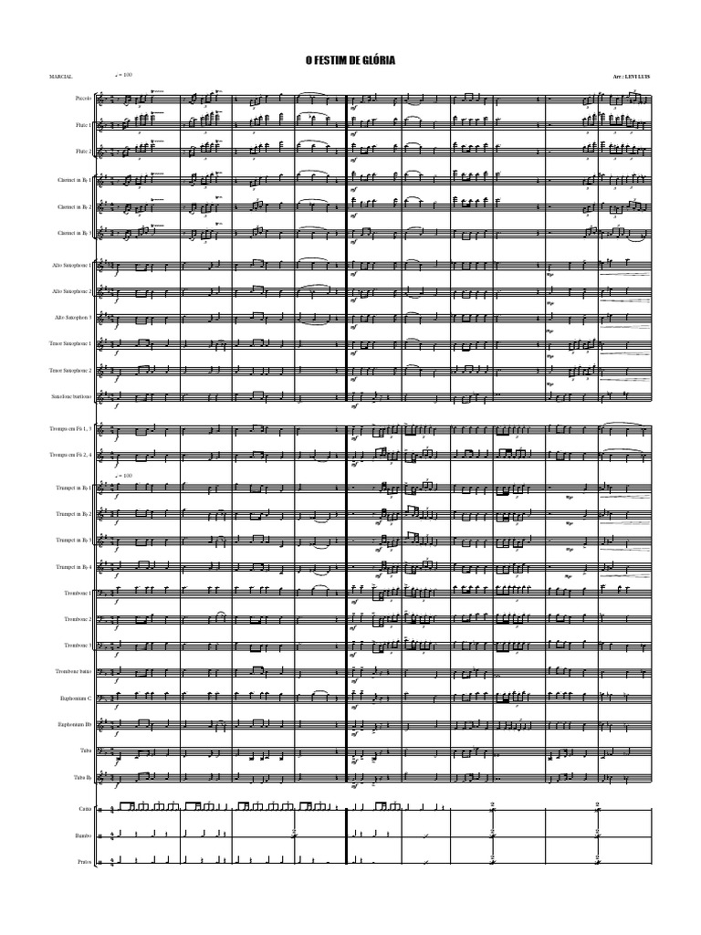 O Festim de Glória - Arr. Levi Luis | PDF | Music Technology | Music ...