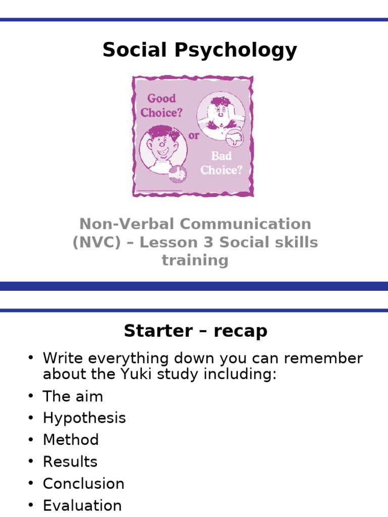 Social Skills Training in Psychology | PDF | Nonverbal Communication ...