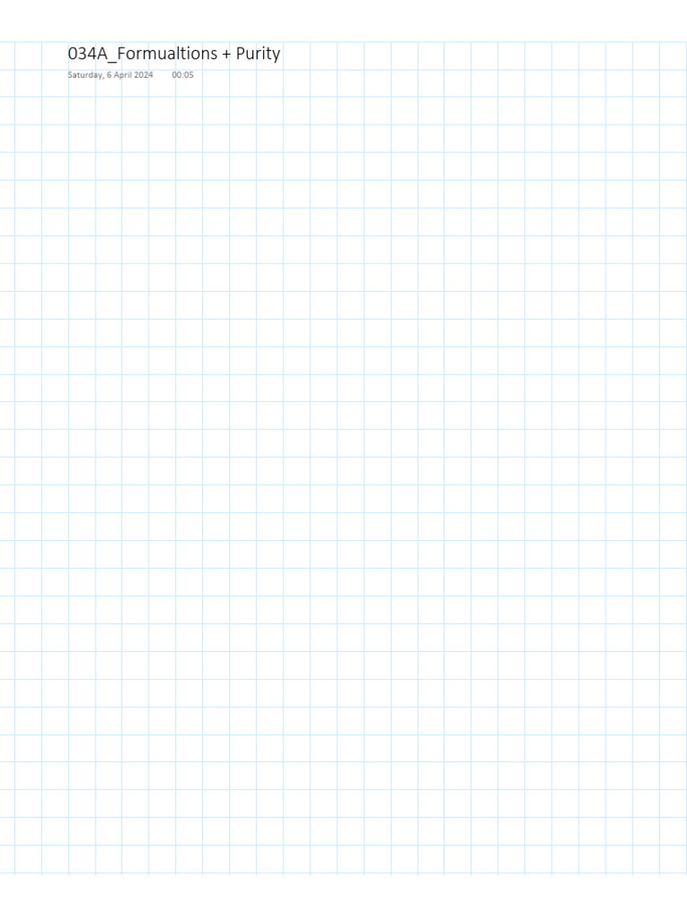 034 - Purity and Formulations Notes | PDF