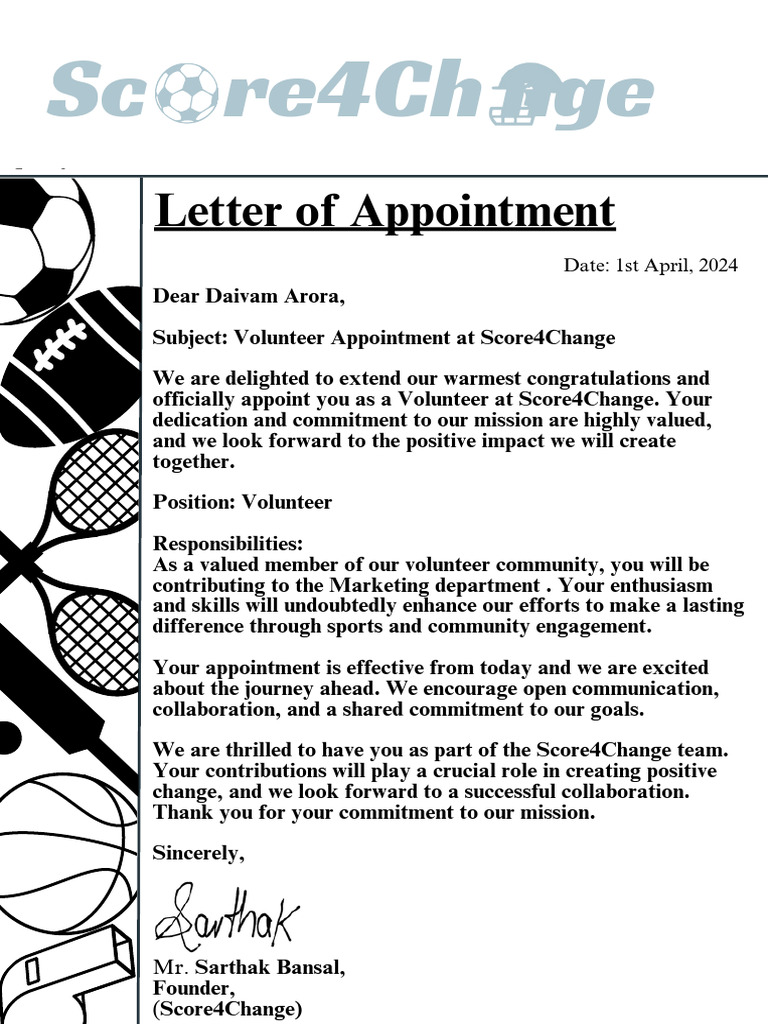 Daivam Arora LOA PDF | PDF