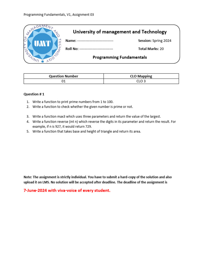 Assignment 01 | PDF