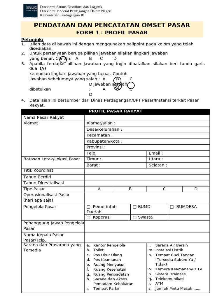 Profil dan Data Pasar Rakyat | PDF