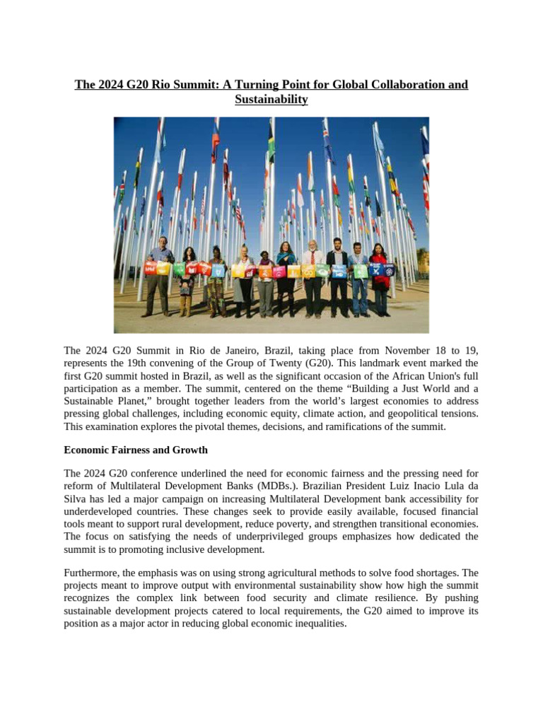 A5. 2024 G20 Rio Summit | PDF | Climate Change Mitigation | Sustainability
