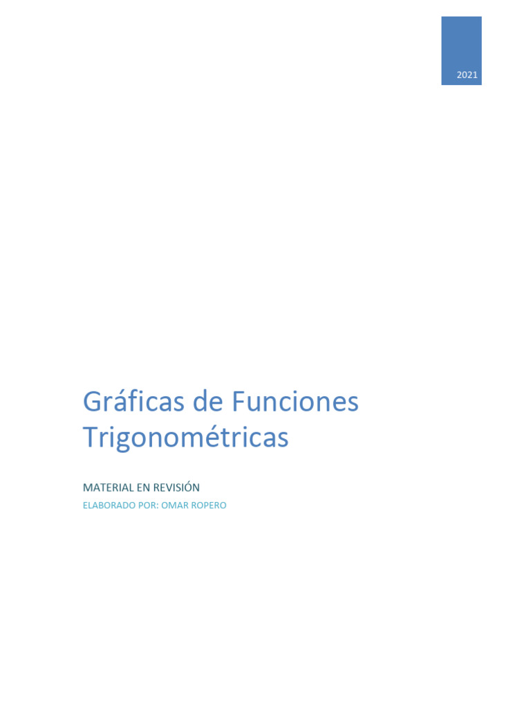 Funciones Trigonométricas. Mate1 Virtual UNET or | PDF | Funciones trigonométricas | Asíntota