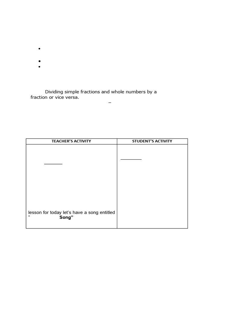 Division of Fractions Lesson Plan | PDF | Learning