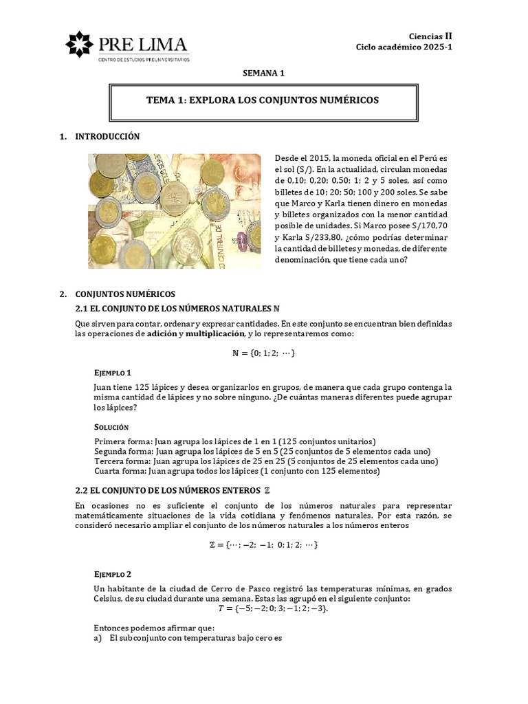 Conjuntos numéricos y operaciones básicas | PDF | Entero | Número natural