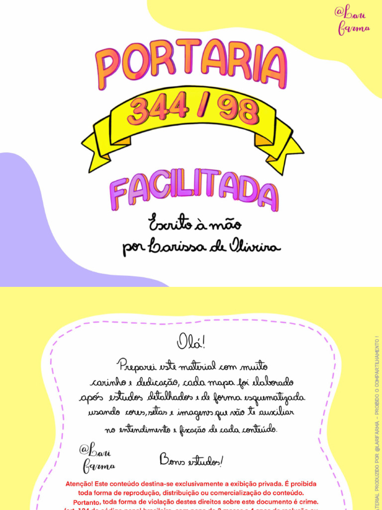 Portaria 34498 Mapas Mentais Larifarma Atualizado 2024 | PDF