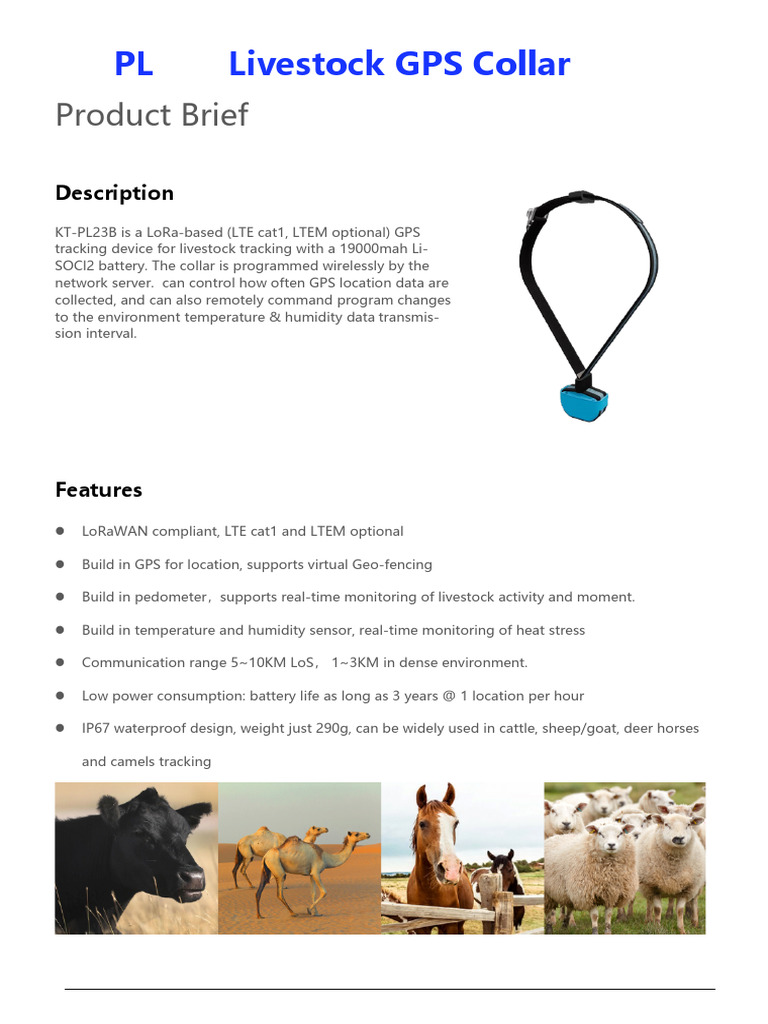 KT-PL23B GPS Cattle Tracker Data Sheet - V1.0 | PDF | Wireless ...