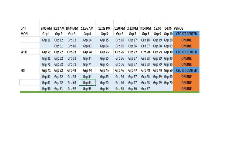 Ict Training Time Table - 2025 | PDF