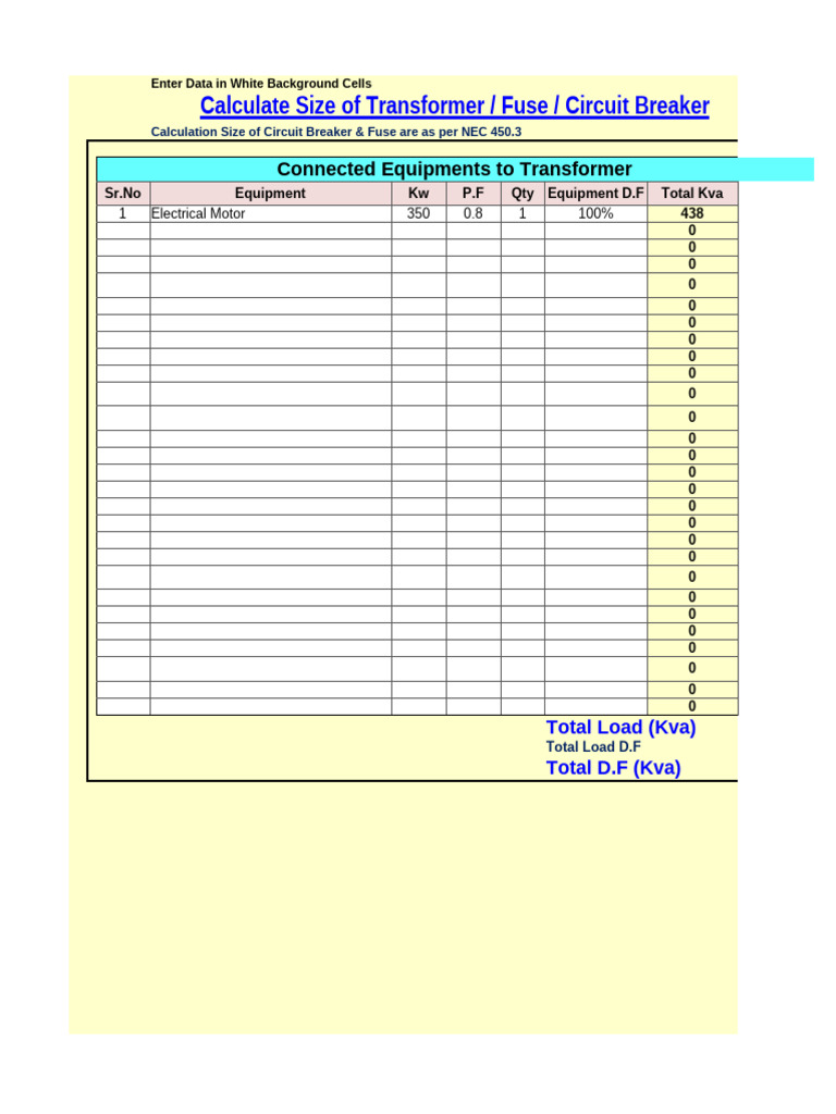 Calculate Size of Transformer Fuse Circuit Breaker | PDF | Transformer ...