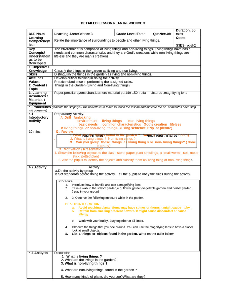 ENHACED DLP Science3 q3 COT | PDF | Learning