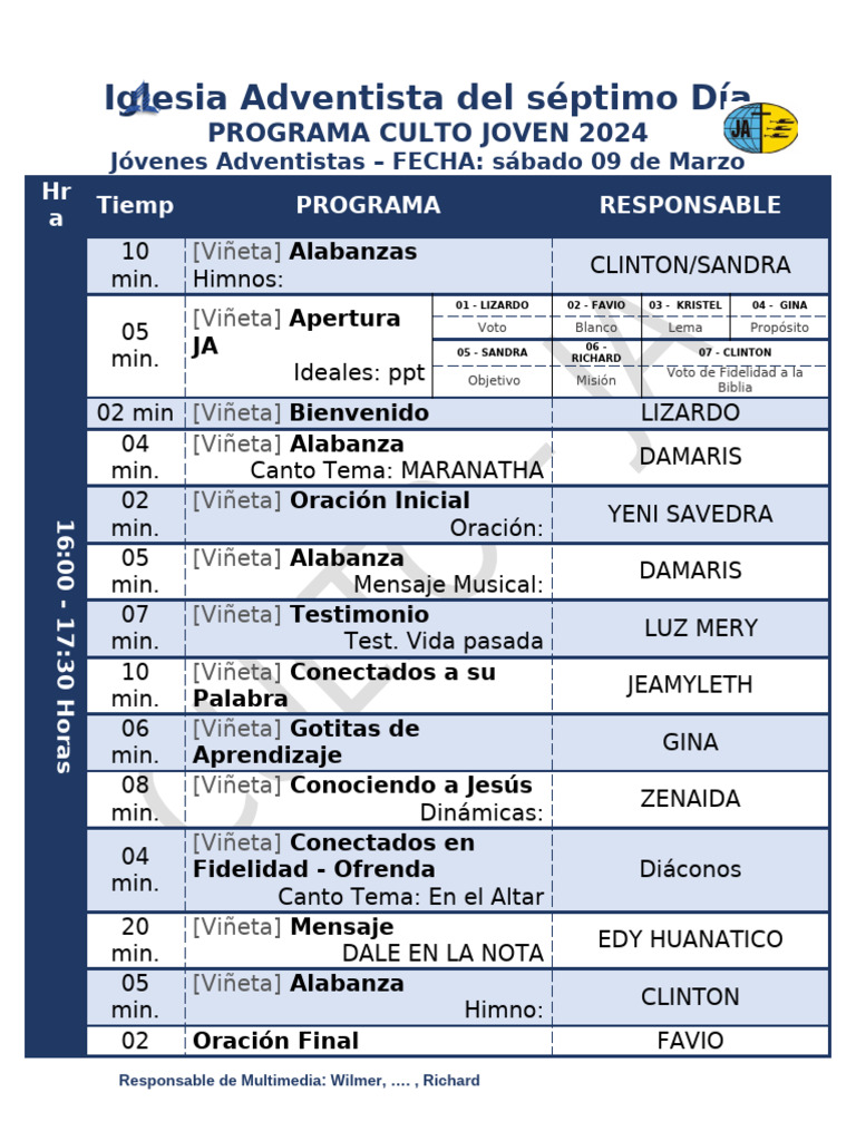 Programa Ja 2024 | PDF | Organizaciones cristianas