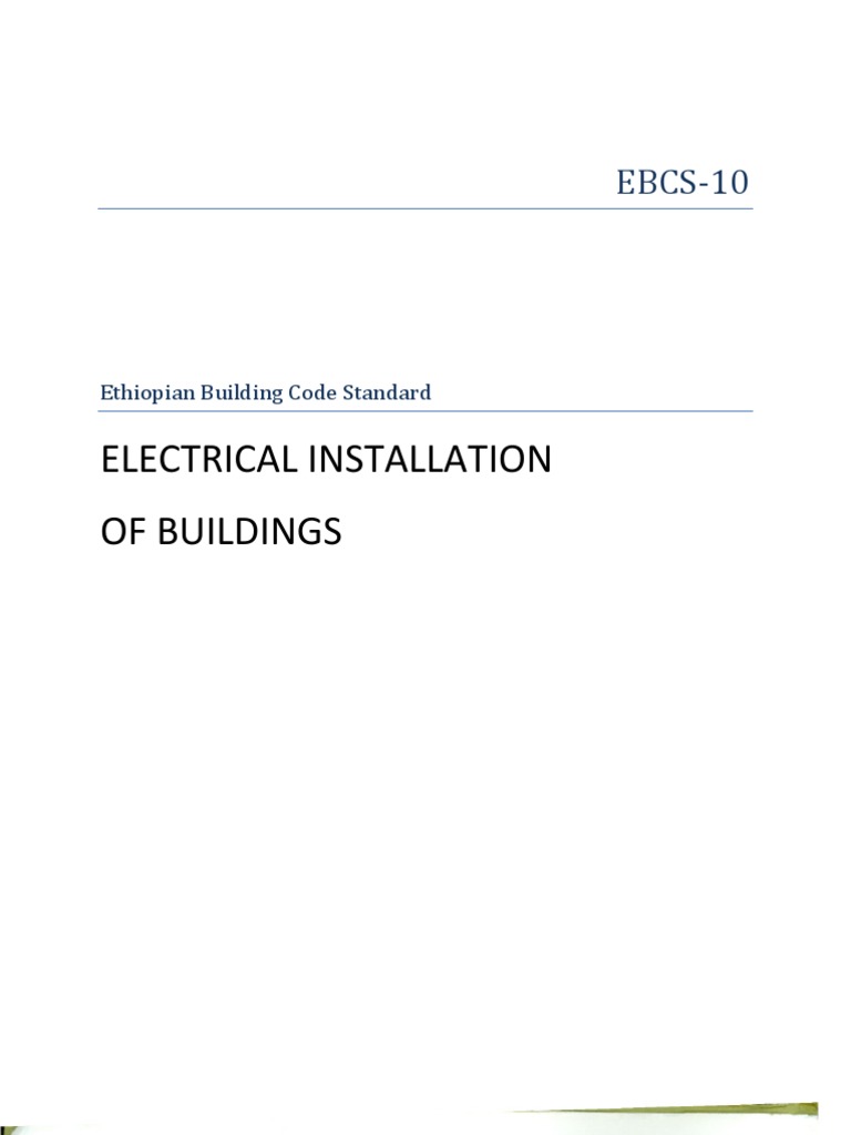 EBCS-10 Ethiopian Building Code Standard Electrical Installation of ...