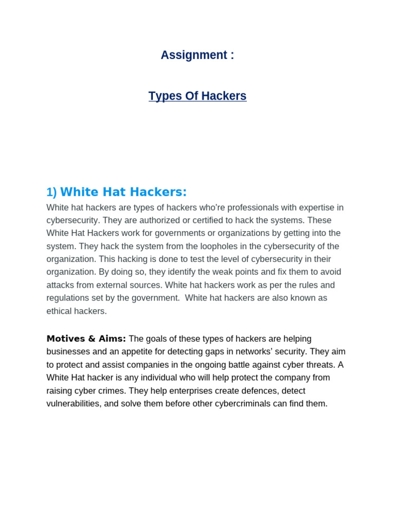 Differences Between Hackers | PDF | Security Hacker | Cybercrime