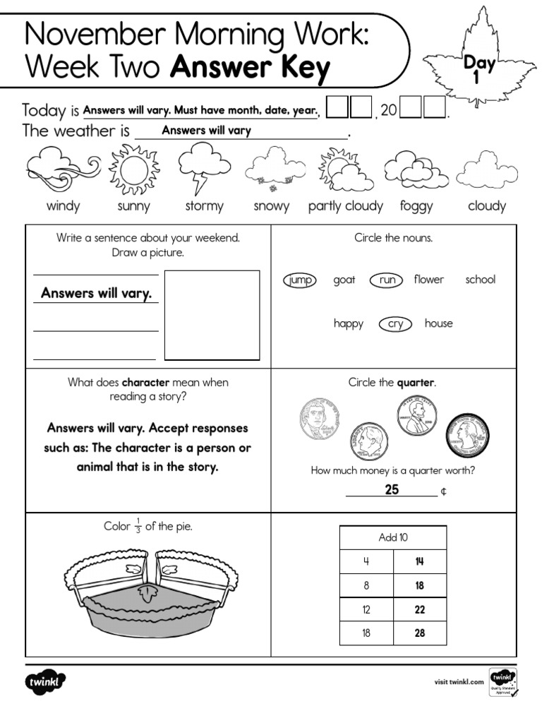 Week Two Answer Key November Morning Work Bundle | PDF | Linguistic ...