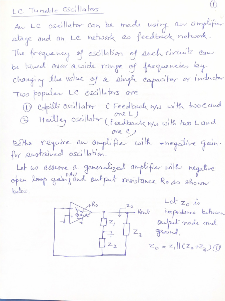 LC Tuned Oscillators | PDF