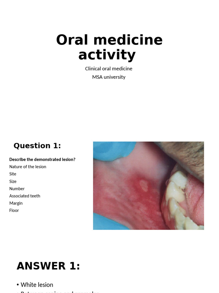 Oral Medicine Activity | PDF