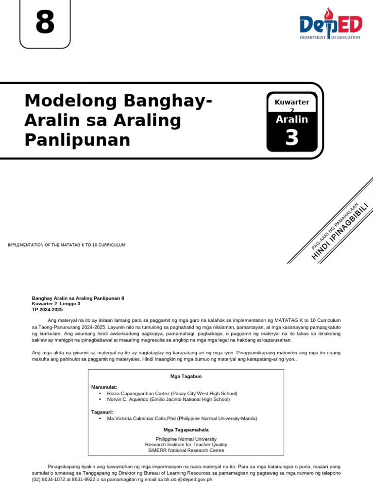 Q2 LE AP8 Lesson 3 Week3 | PDF