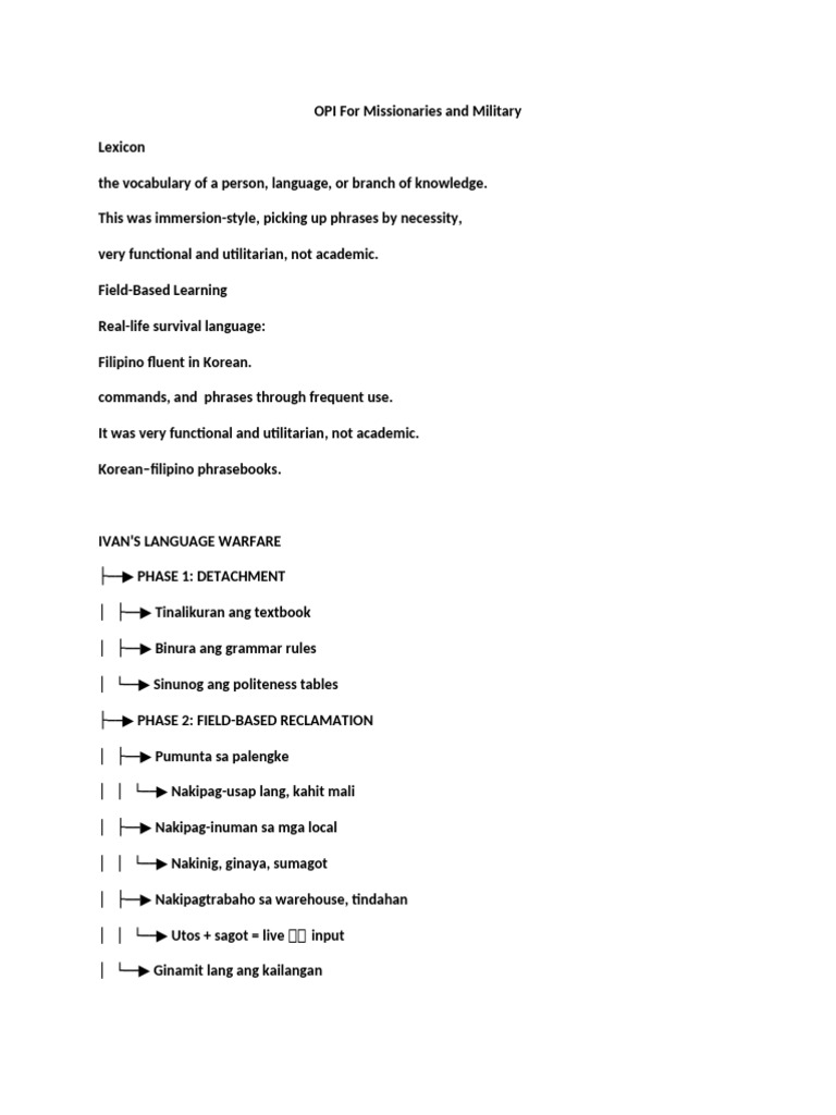 OPI Language Strategies for Military Use | PDF | Korean Language ...