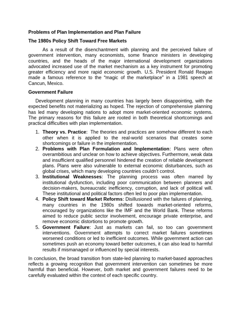 Market Reforms vs. Planning Failures | PDF | Market Economy | Market ...