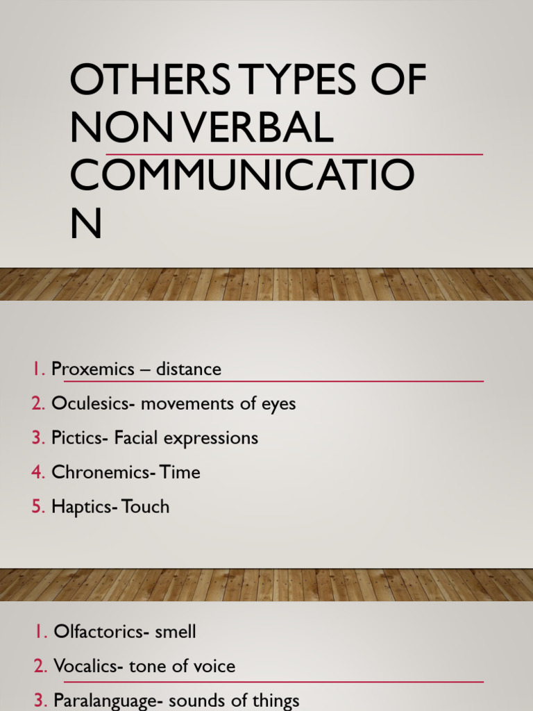Others Types of Non Verbal Communication | PDF