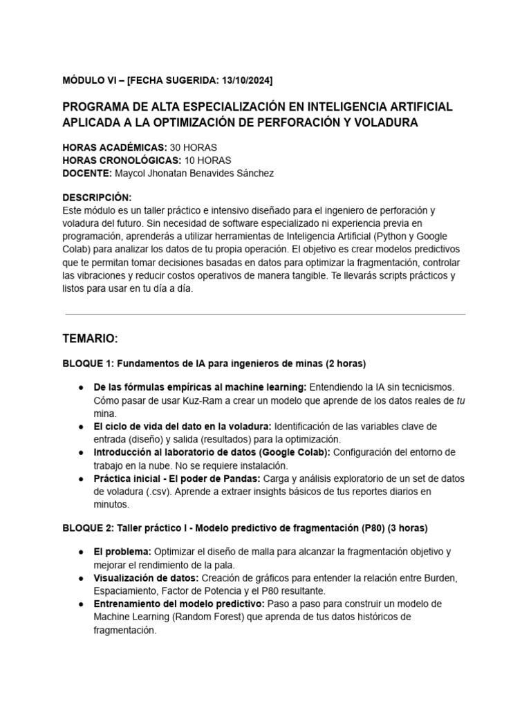 Módulo Vi - Pervol Con Ia | PDF | Inteligencia artificial ...