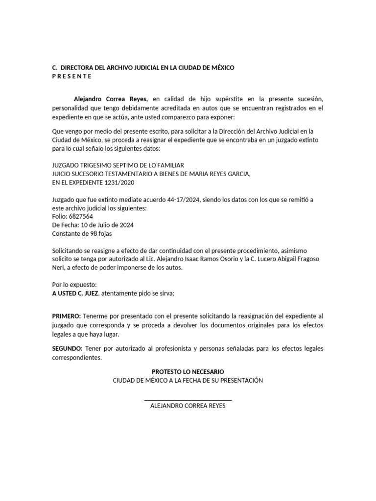 Devolucion de Expediente | PDF