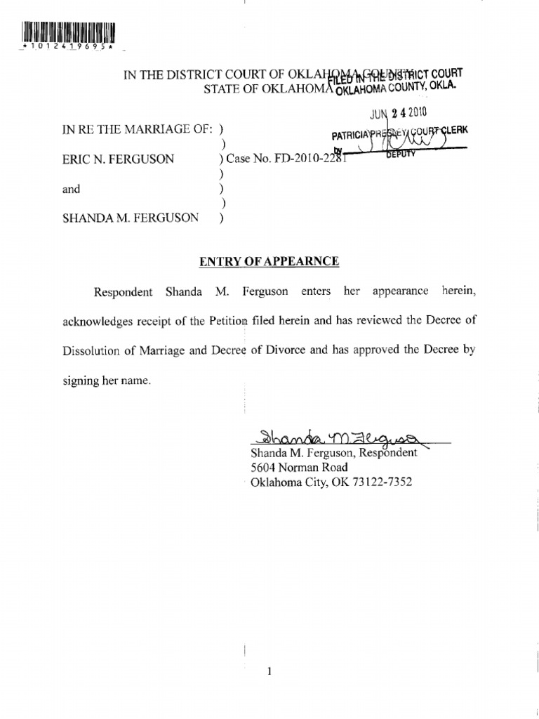 Shanda Vander Ark Acknowledges Her Divorce Finally | PDF