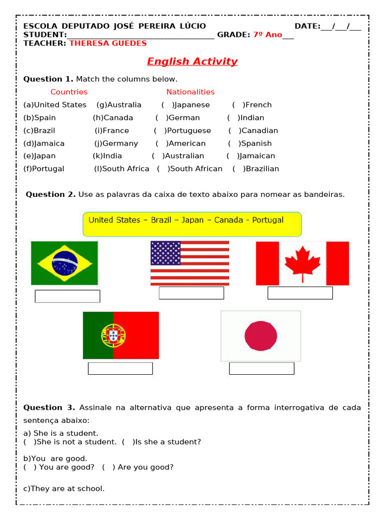 Aula 4 - Review About Personal Pronouns, Verb To Be and Countries ...