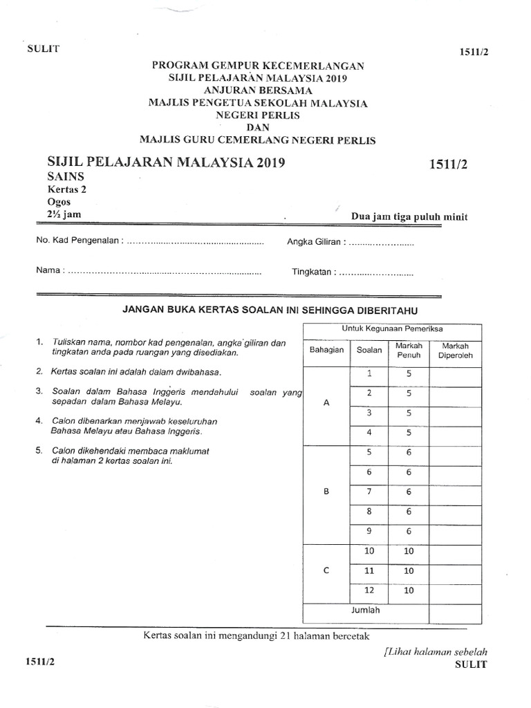 Trial Sn Spm Perlis Kertas 2 Pdf