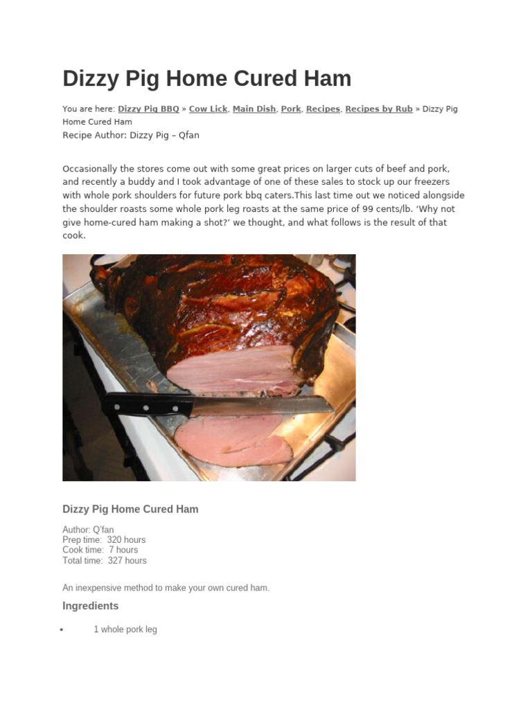 Dizzy Pig Home Cured Ham | PDF | Ham | Pork