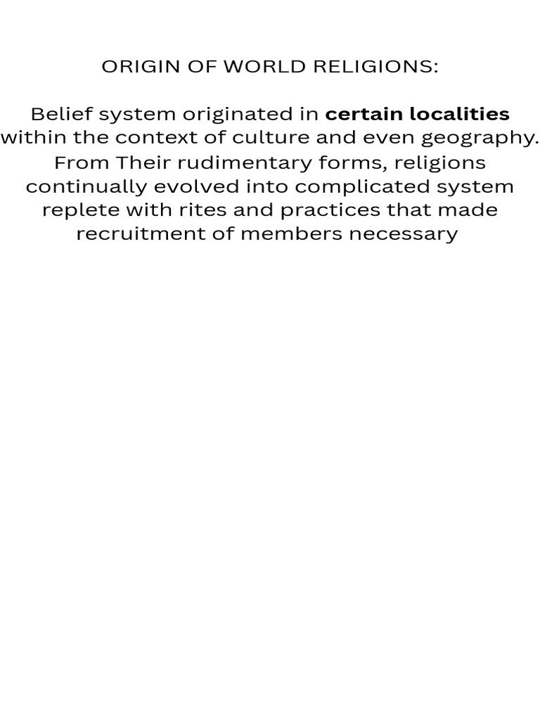 Evolution of World Religions Explained | PDF