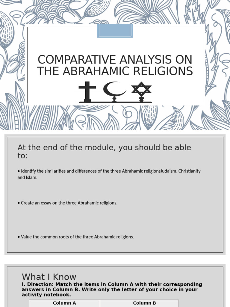 Comparative Analysis On The Abrahamic Religions | PDF | Muhammad ...