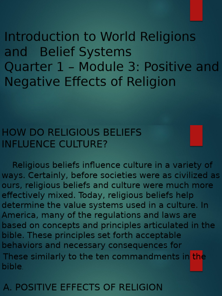 Effects of Religion on Culture and Society | PDF | Morality | Heresy