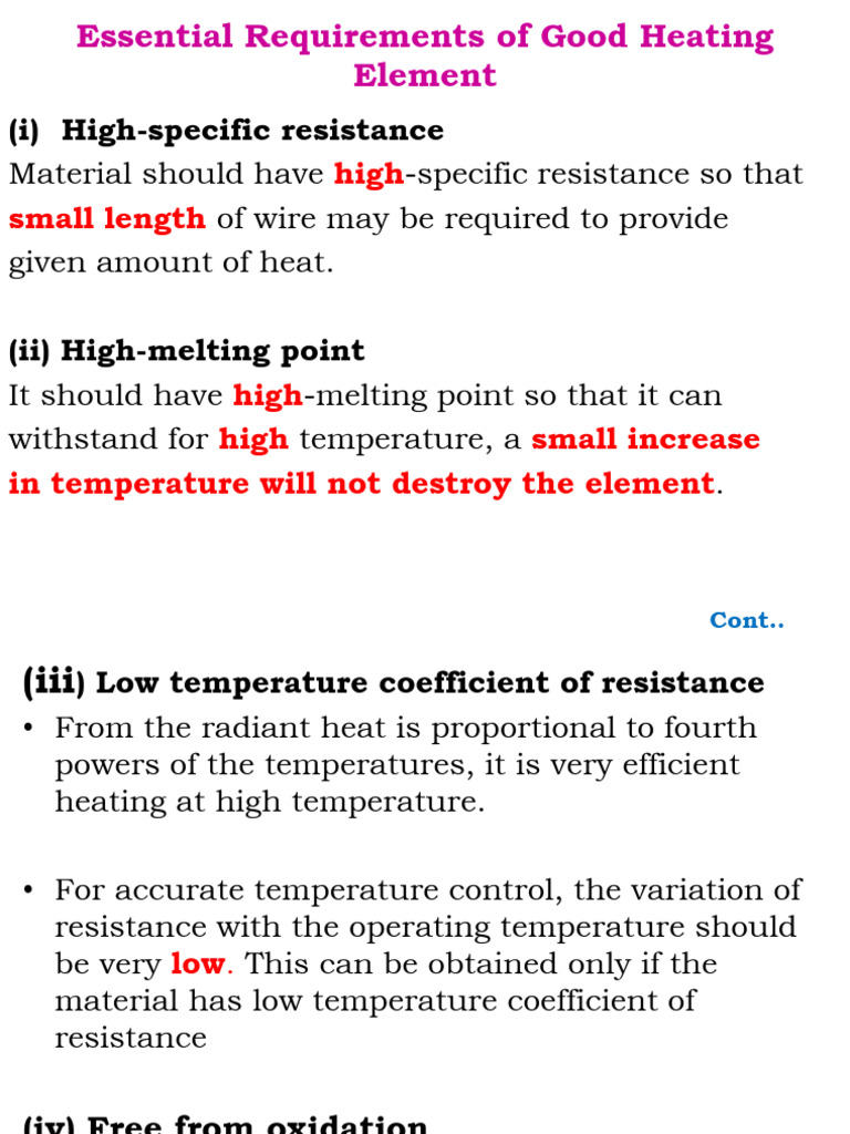 Essential Requirements and Materail of Good Heating Element ...