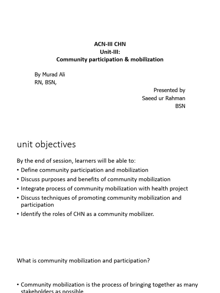 03 Community Mobilization | PDF