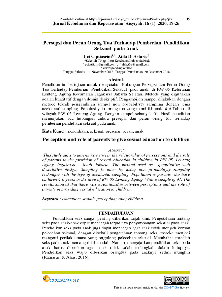 Persepsi Dan Peran Orang Tua Terhadap Pe | PDF