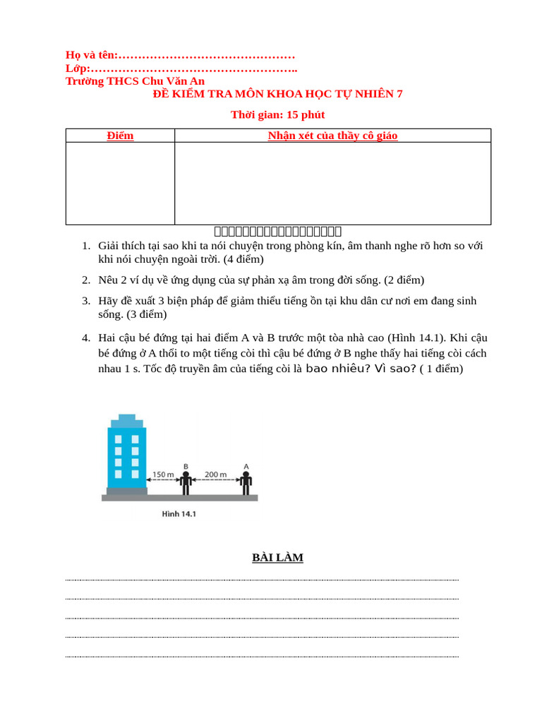 Đề ktra 15p 7A7 | PDF