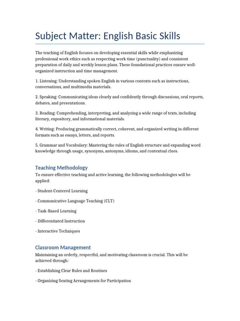 Revised English Subject Matter and Methodology | PDF | Educational Technology | Disciplines