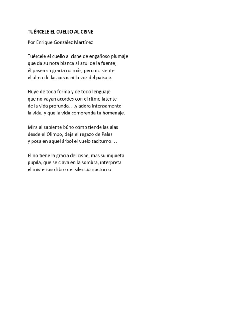 Tuercele El Cuello Al Cisne | PDF