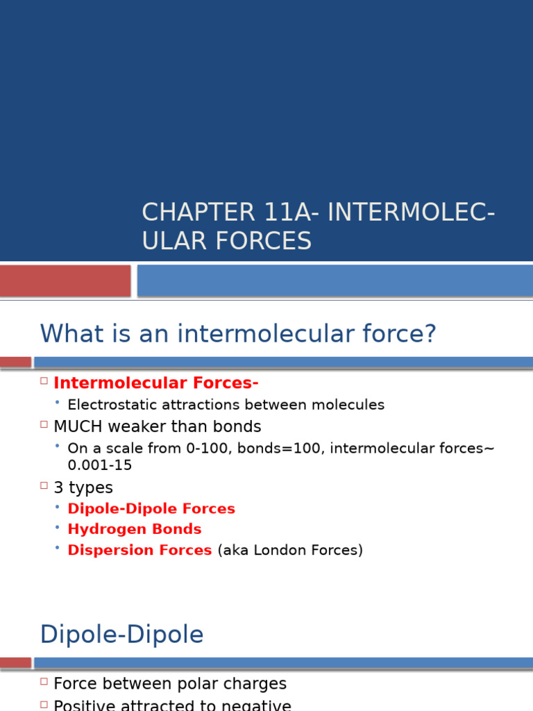 Chem CH 11A - Intermolecular Forces | PDF