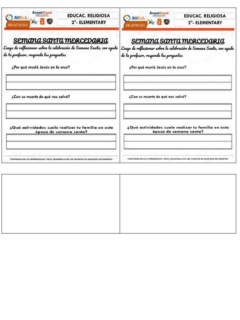 Ficha 2do Semana Santa Mercedaria | PDF
