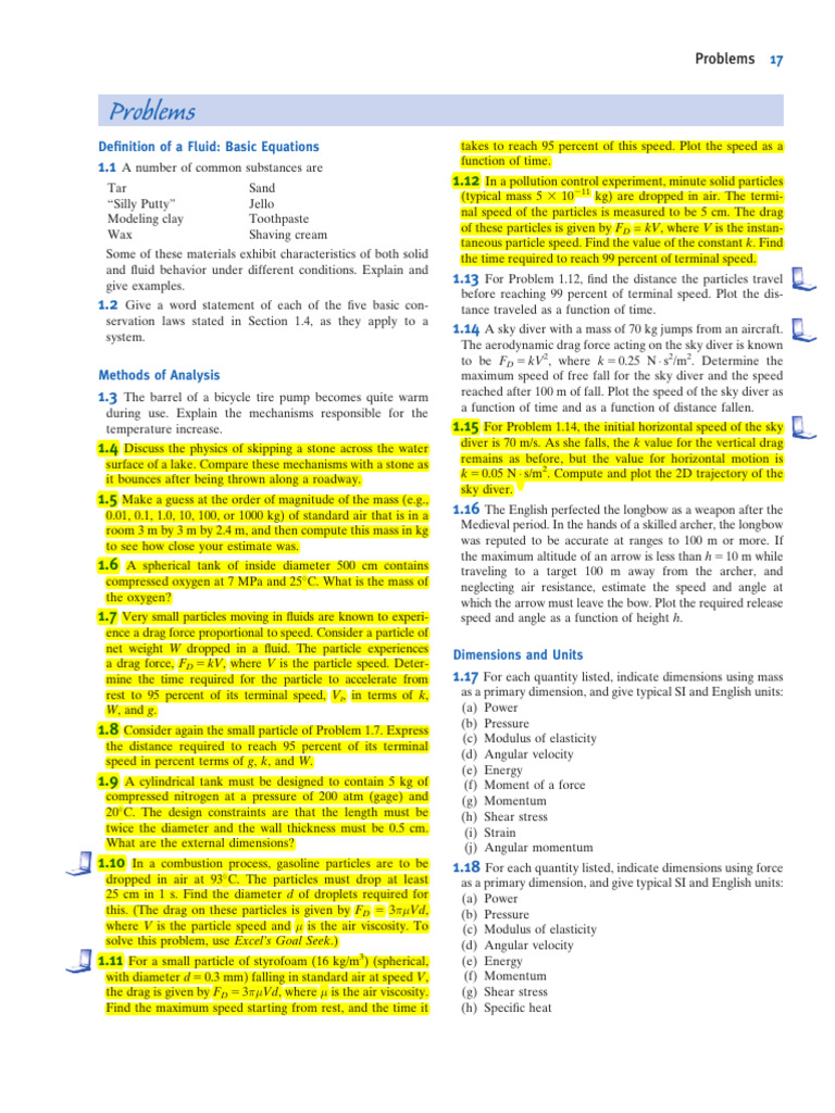 Problems Definition of A Fluid Basic Equ | PDF | Viscosity | Force