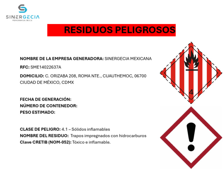 Etiqueta RP Trapos Impregnados-Hidrocarburos | PDF