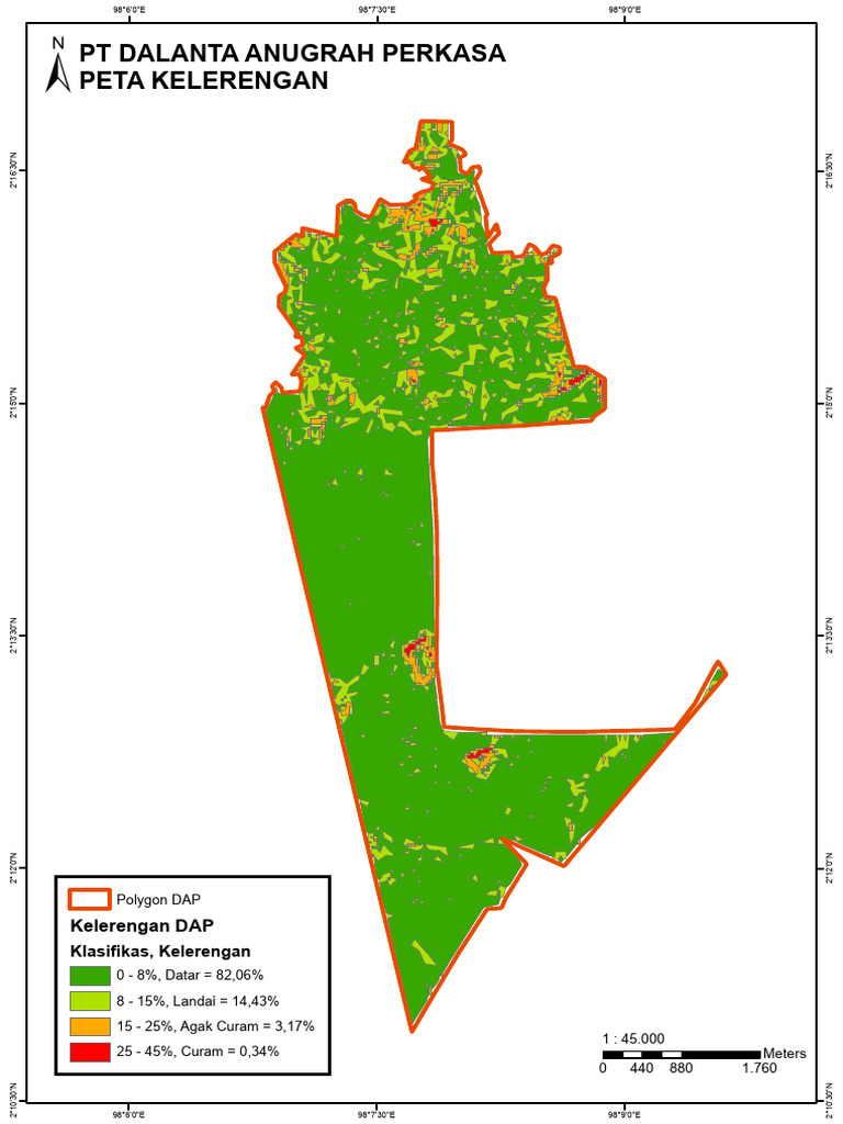 Dalanta AP Overlay Peta Kelerengan | PDF