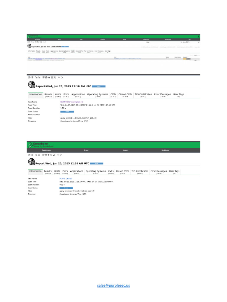 Sample Network Security Vulnerability Assessment Report Purplesec | PDF